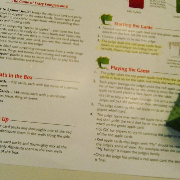 Mattel | Toys | Mattel Games Apples To Apples Junior The Game Of Crazy ...